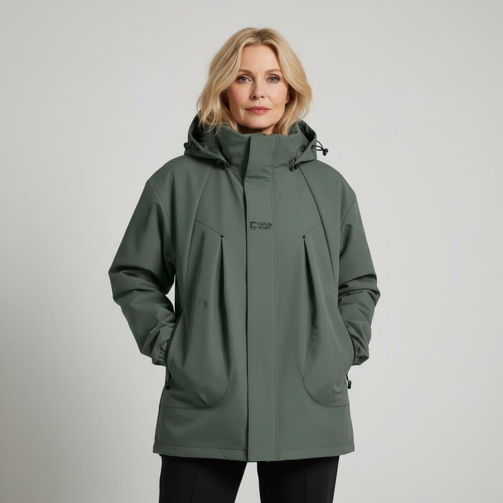 Hooded Mid-Length Jacket for Women